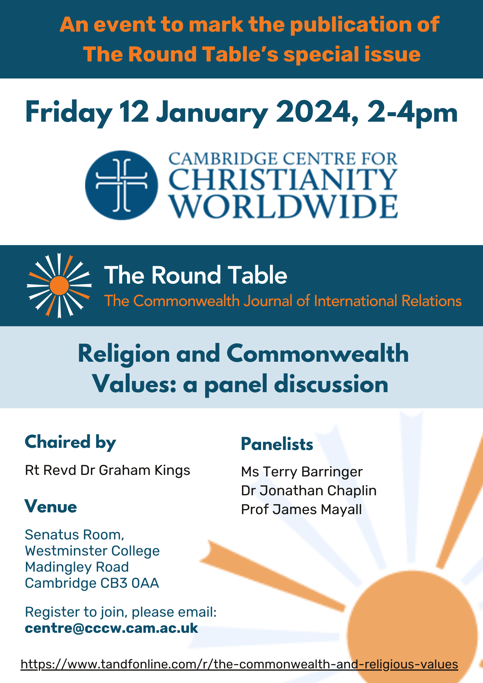 Religion and Commonwealth Values: a panel discussion - Cambridge Centre ...