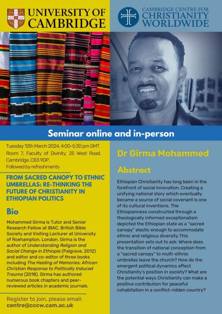 CCCW Talk "From Sacred Canopy to Ethnic Umbrellas: Re-Thinking the ...